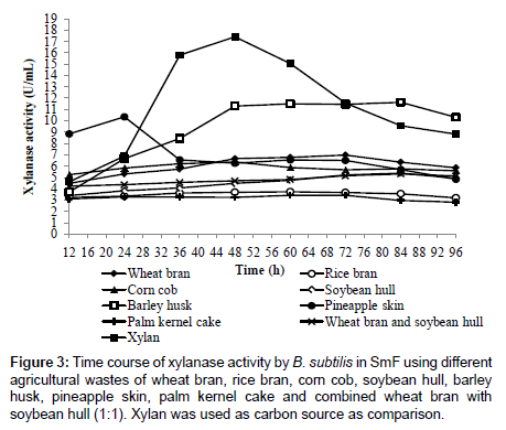 Xylanase Production by Bacillus subtilis Using Carbon Source of ...